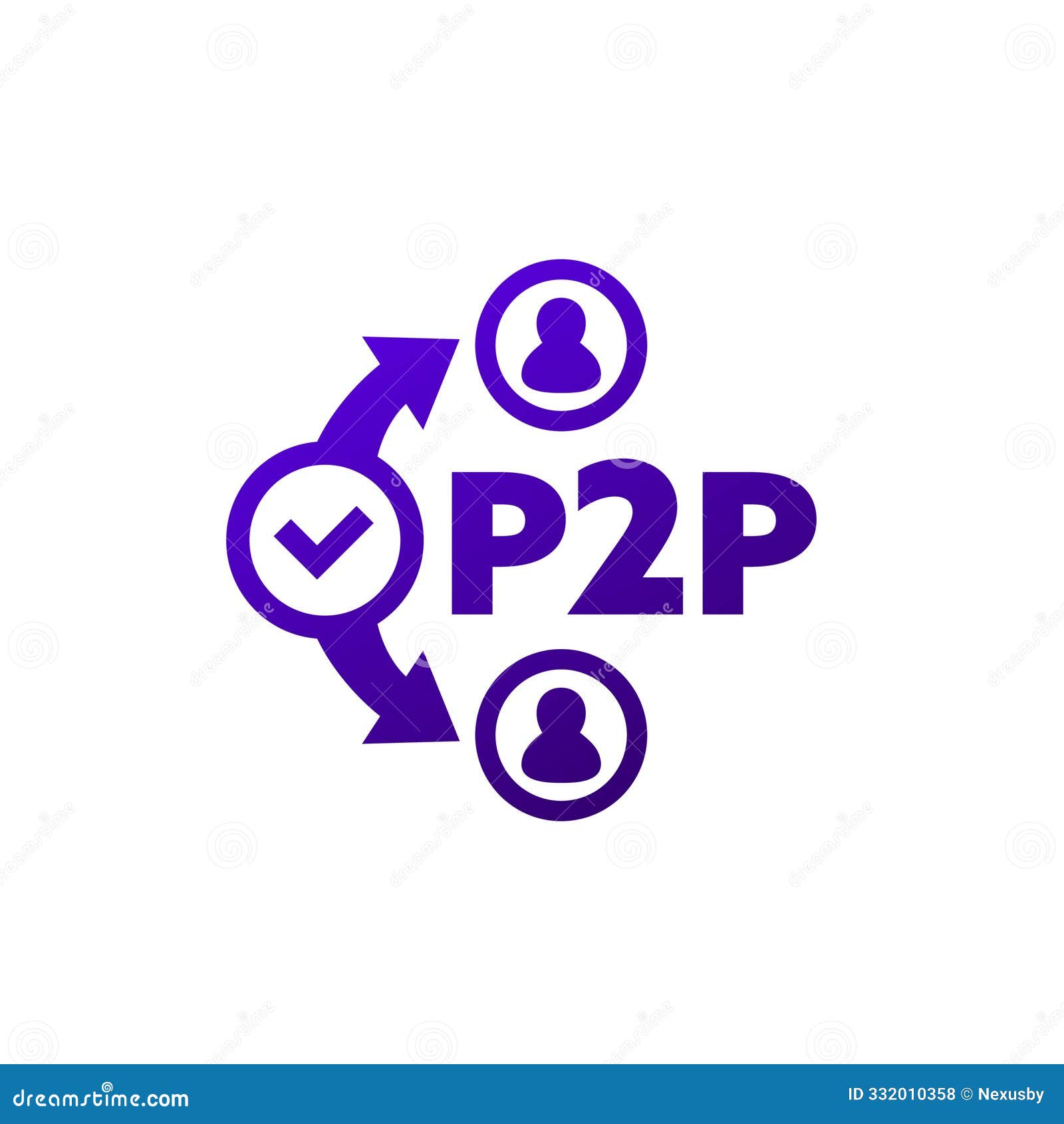 P2p Peer-to-peer Icon with People Stock Vector - Illustration of icon ...