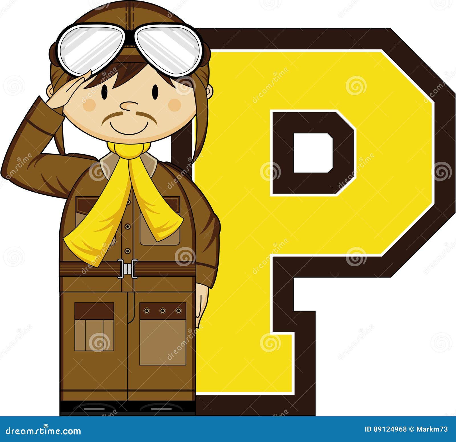 P is for Pilot stock vector. Illustration of english - 89124968
