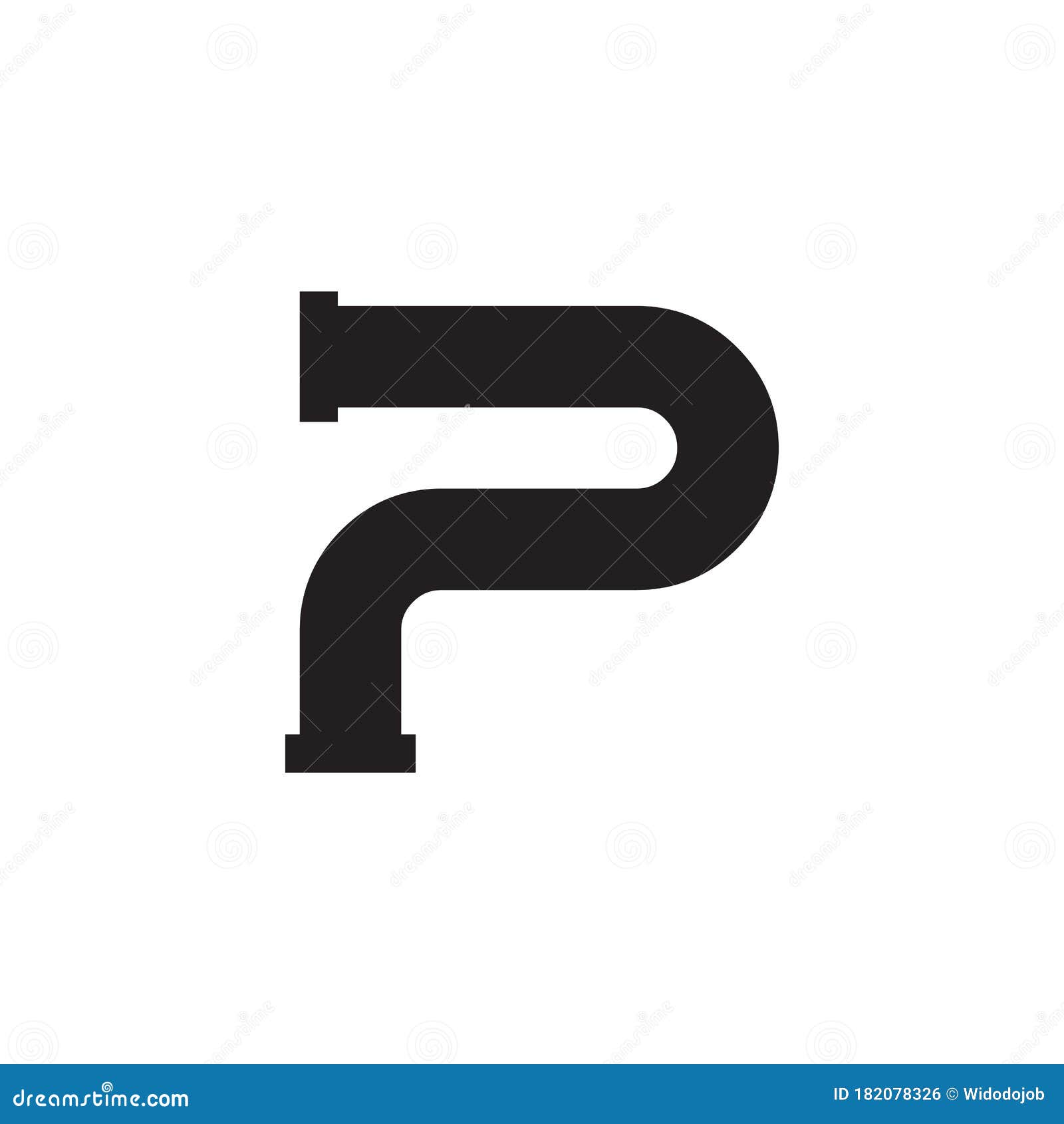 P Pipe Letter Logo Design Vector Stock Vector - Illustration of ...