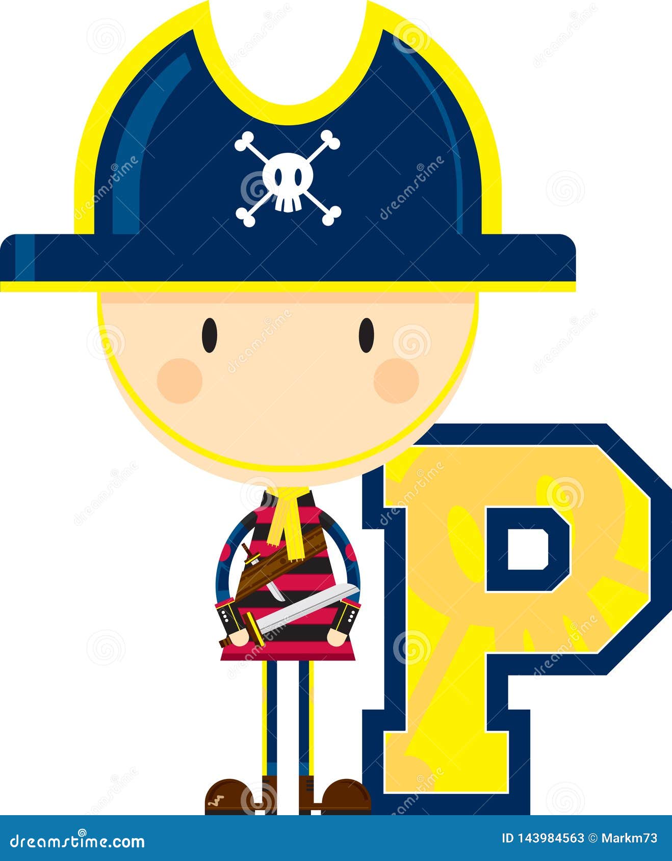 P is for Pirate Educational Illustration Stock Vector - Illustration of ...