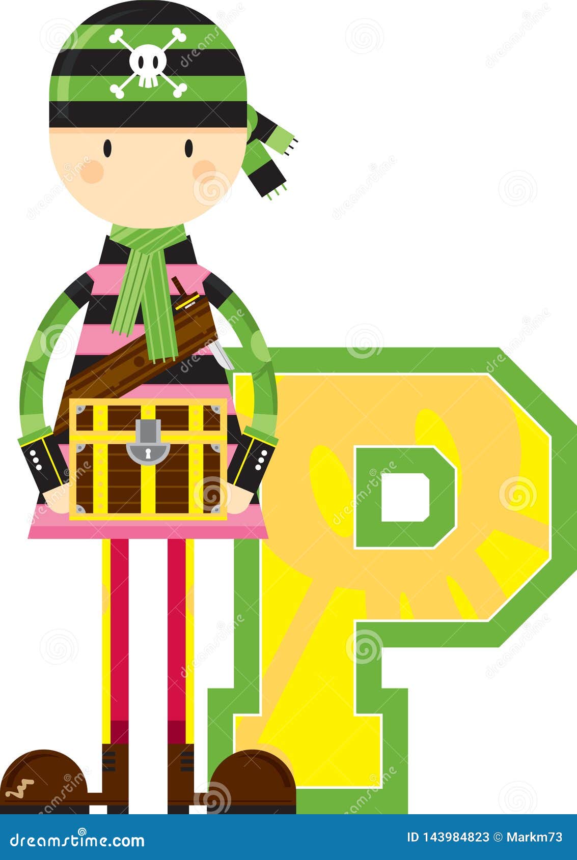 P is for Pirate Educational Illustration Stock Vector - Illustration of ...