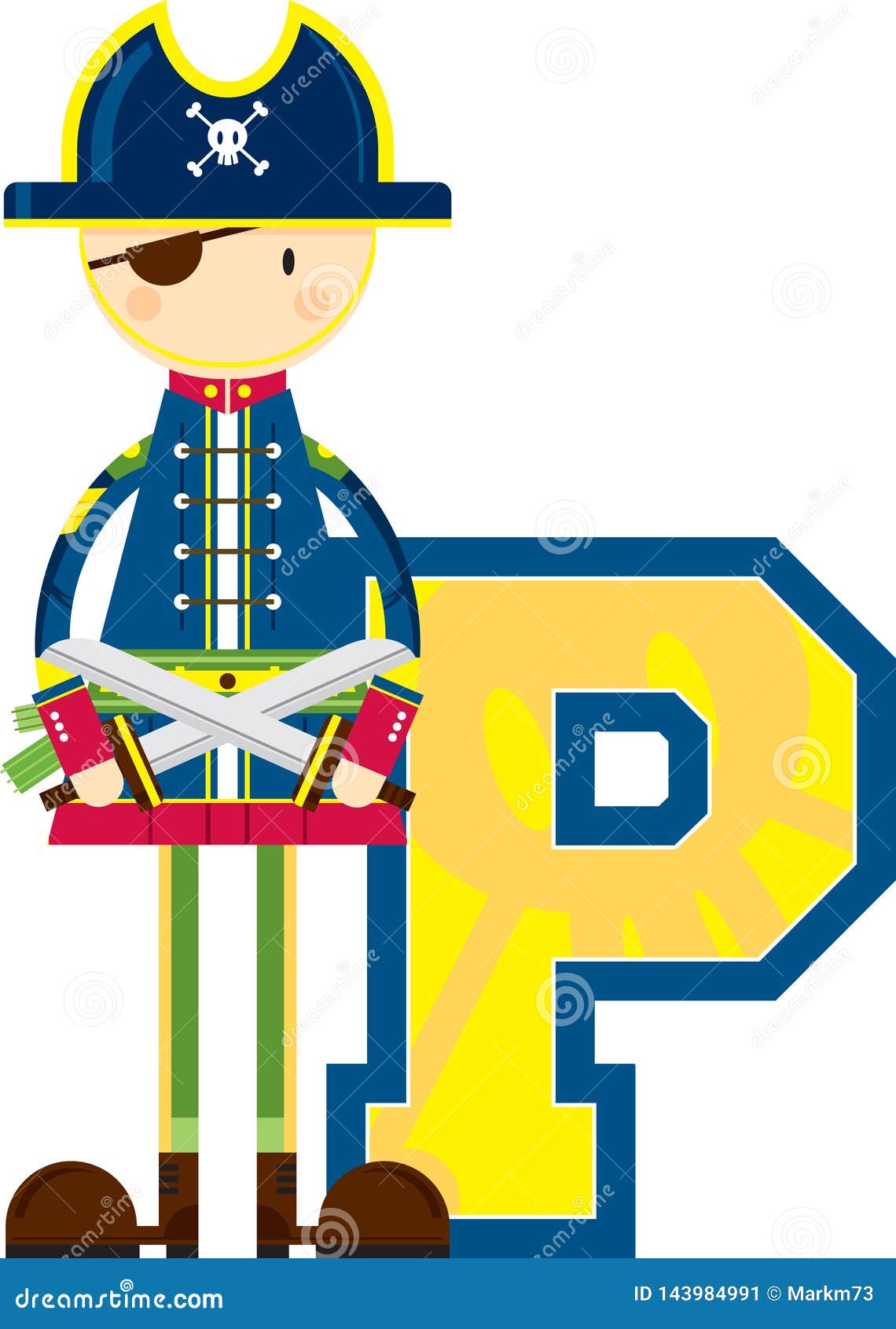 P is for Pirate Educational Illustration Stock Vector - Illustration of ...