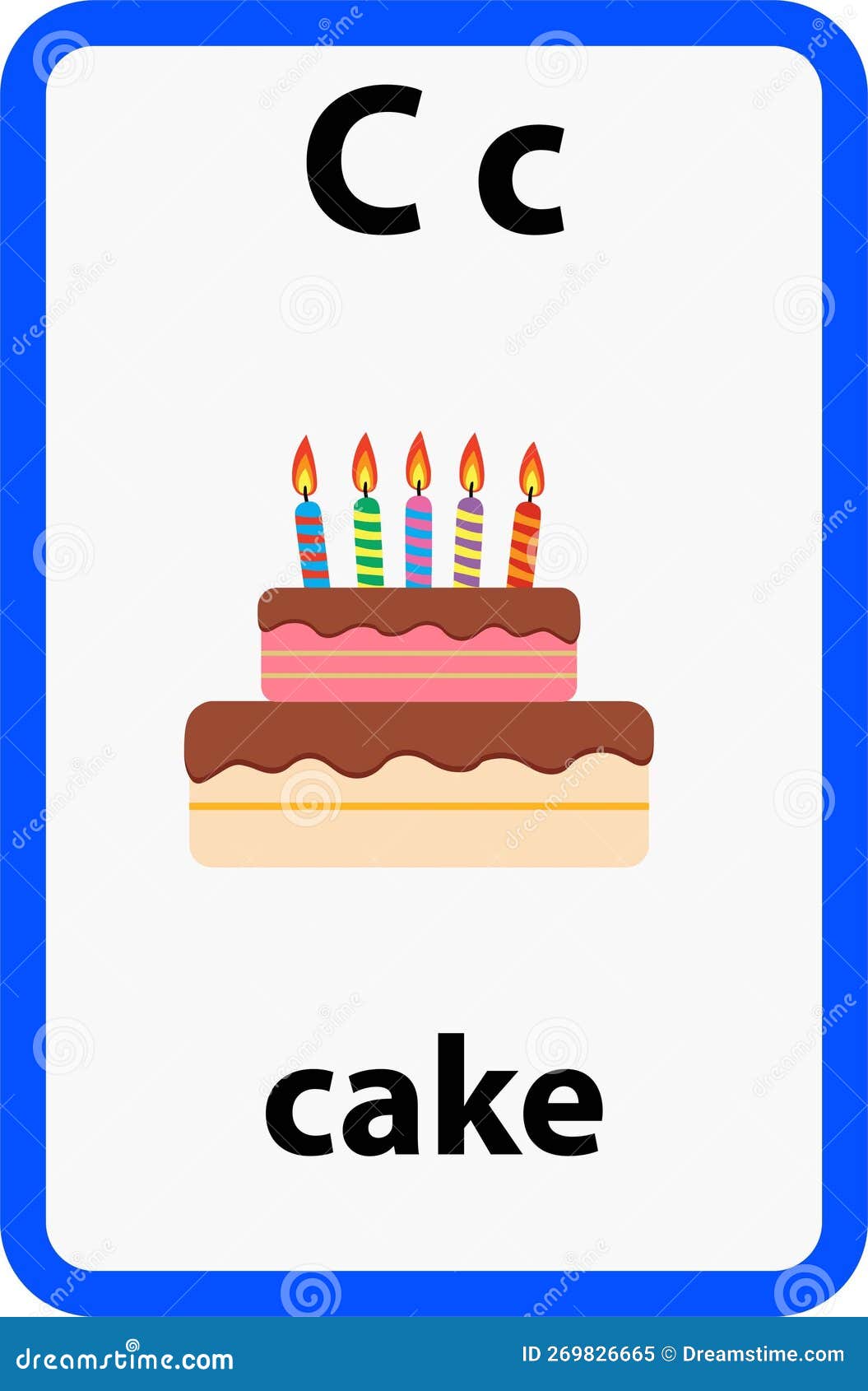Alphabet Flashcard for Children with the Letter C from Cake Stock ...