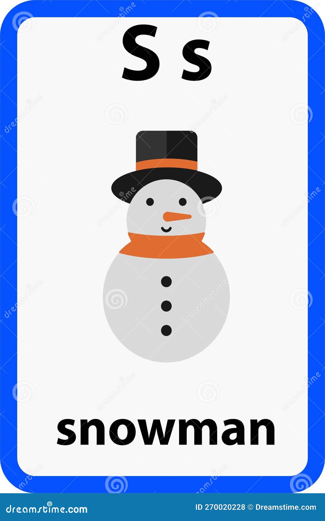Alphabet Flashcard for Children with the Letter S from Snowman Stock ...