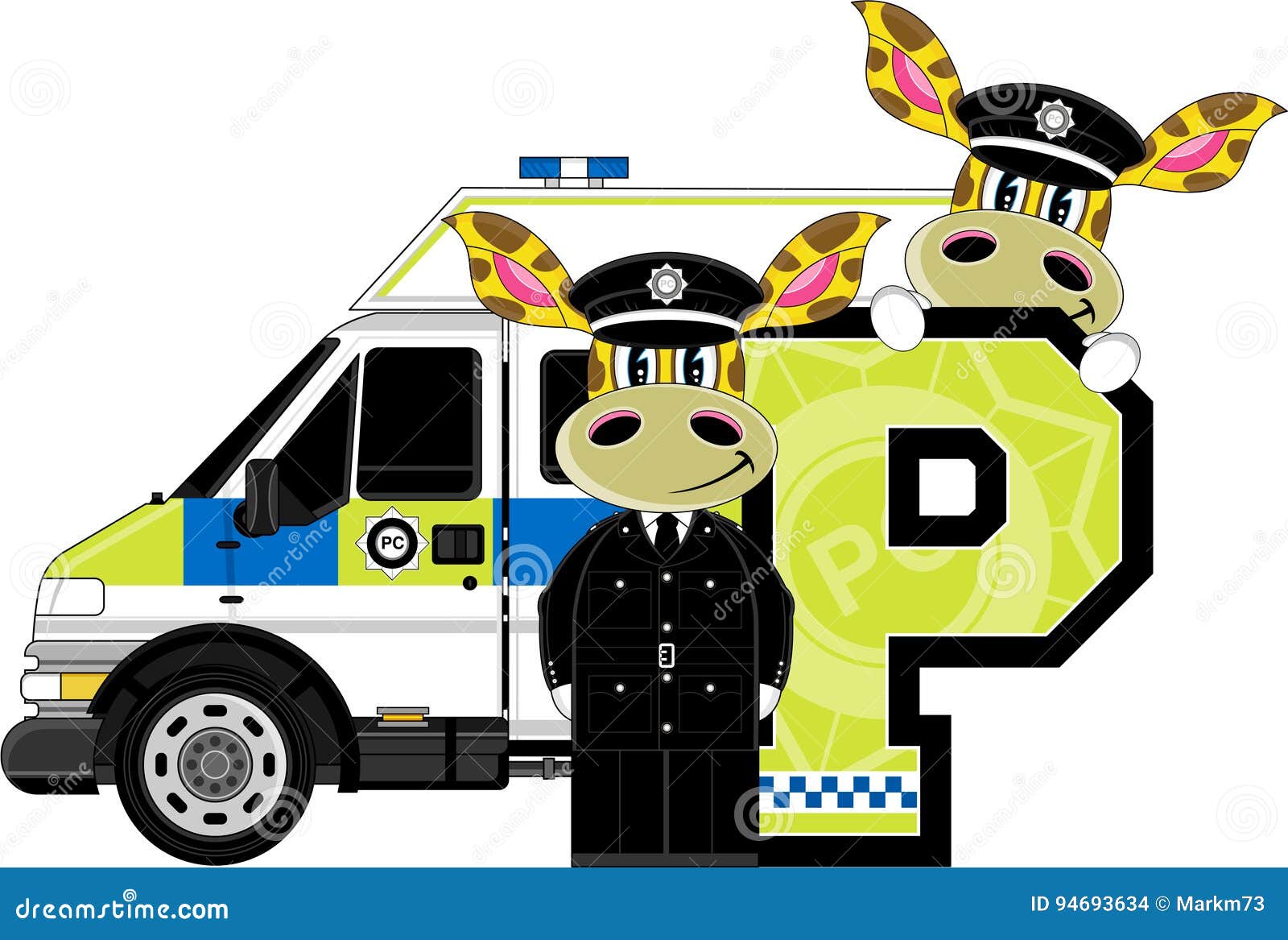 P Is For Police - Giraffe Vector Illustration | CartoonDealer.com #94691418