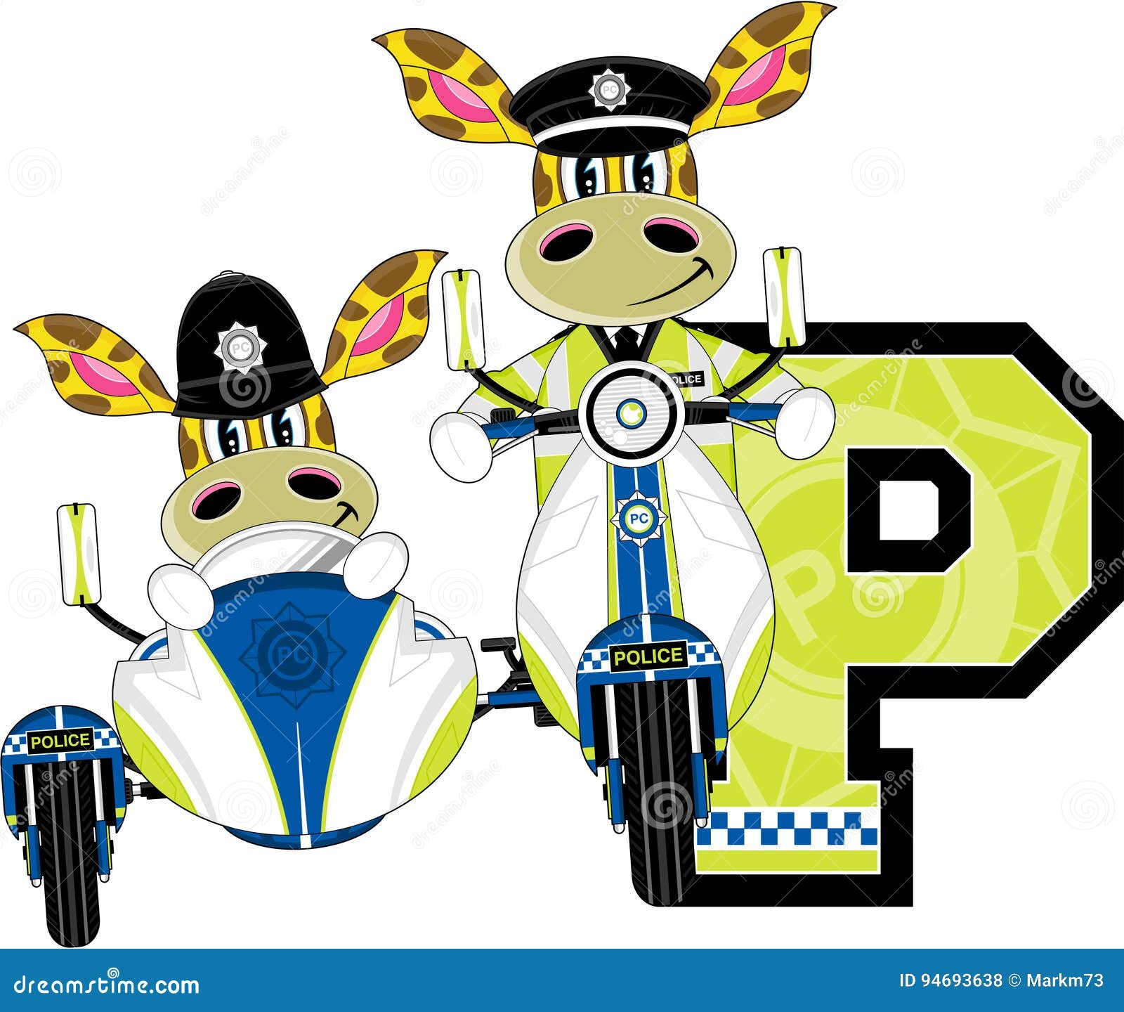 P is for Police Giraffe stock vector. Illustration of language - 94693638