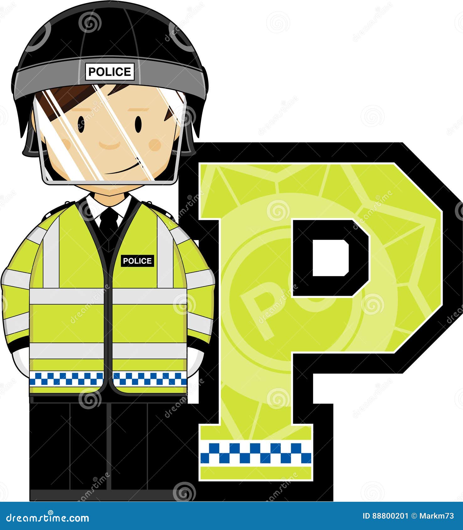 P is for Policeman stock vector. Illustration of copsandrobbers - 88800201