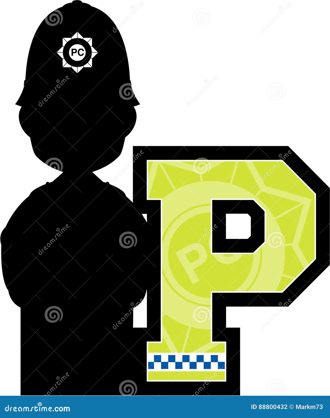 P is for Policeman stock vector. Illustration of british - 88800432