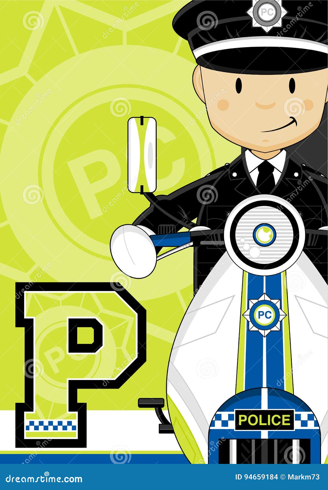 P is for Policeman stock vector. Illustration of police - 94659184
