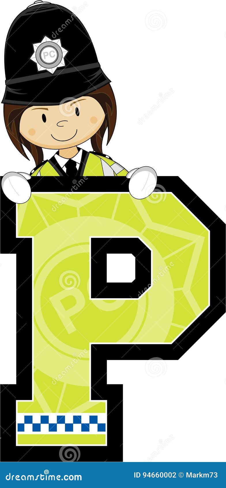 P is for Policeman stock vector. Illustration of emergencyservices ...