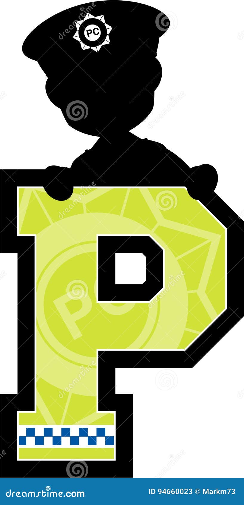 P is for Policeman stock vector. Illustration of emergencyservices ...