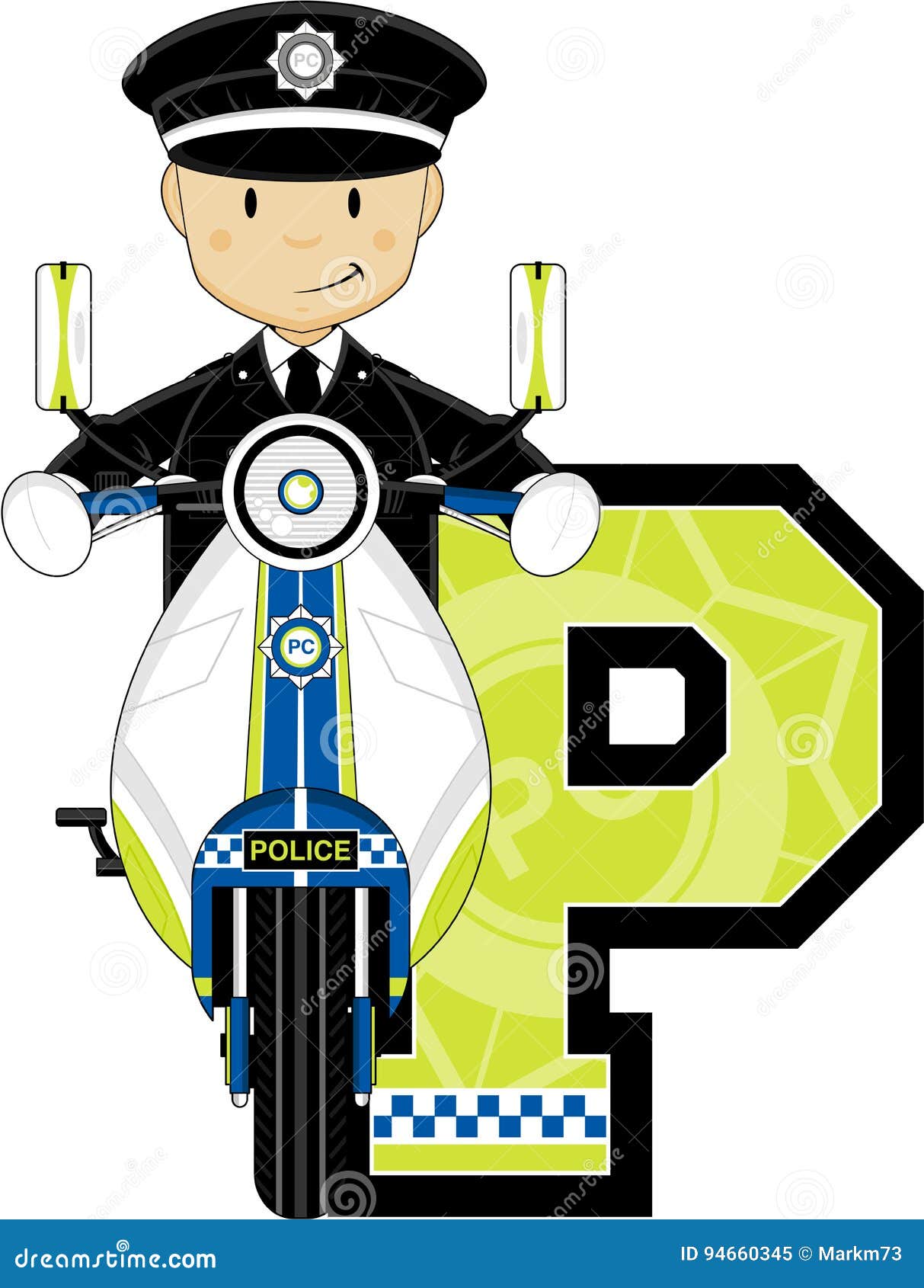 P is for Policeman stock vector. Illustration of educational - 94660345
