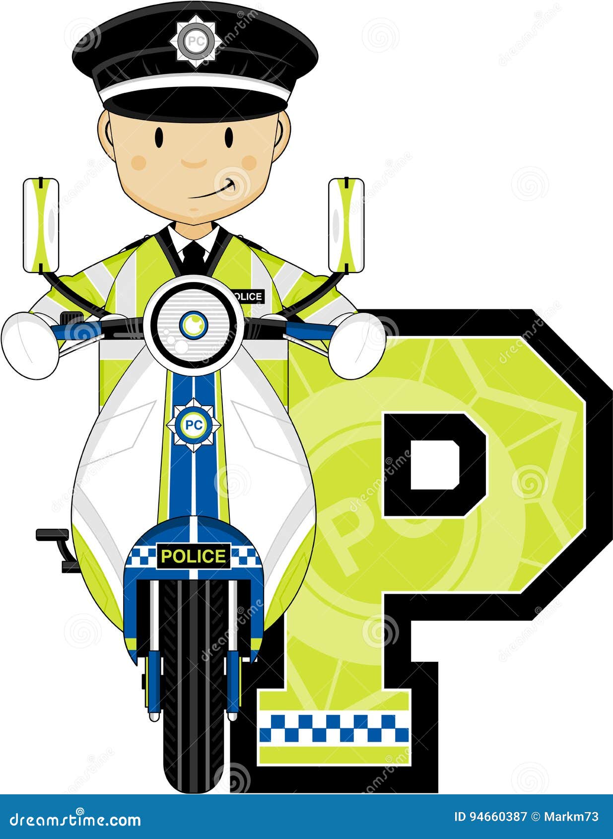 P is for Policeman stock vector. Illustration of policeman - 94660387