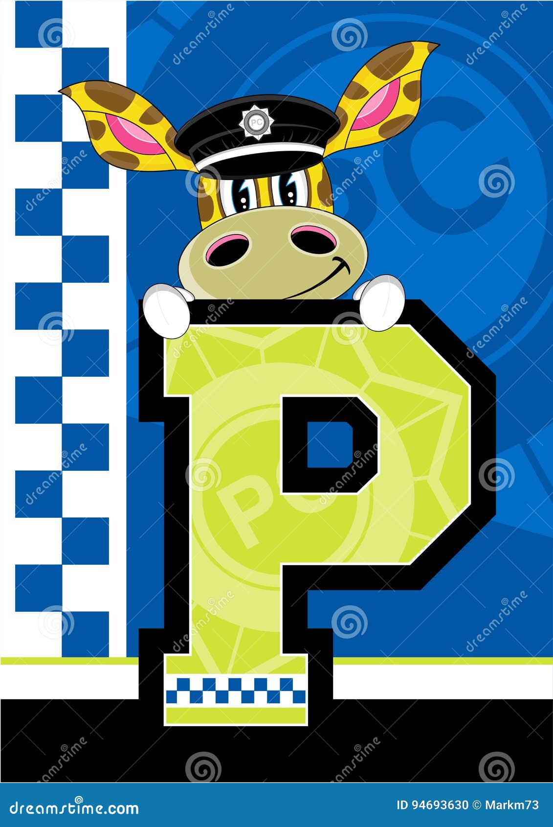 P Is For Police - Giraffe Vector Illustration | CartoonDealer.com #94691418