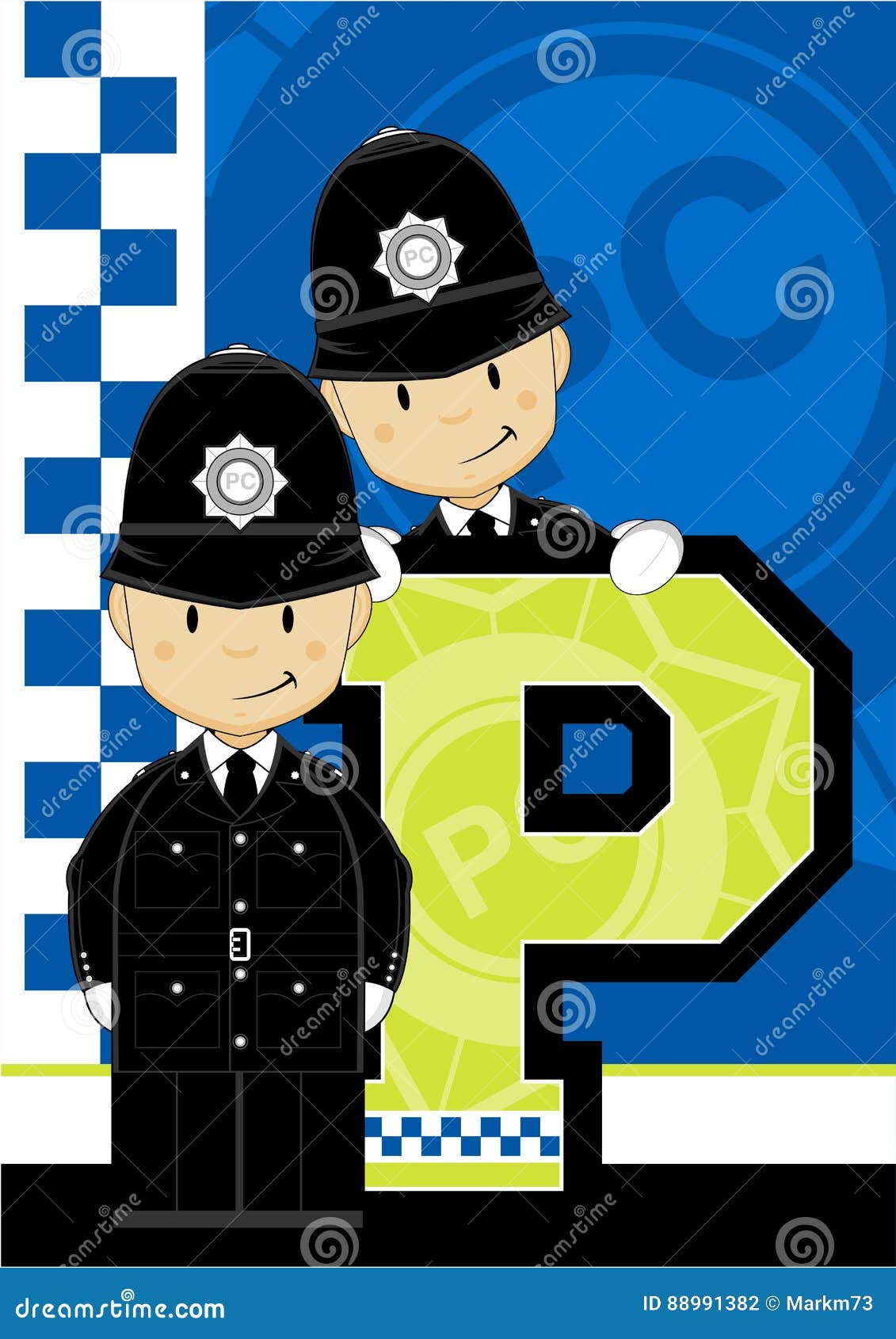 P is for Policeman stock vector. Illustration of practice - 88991382