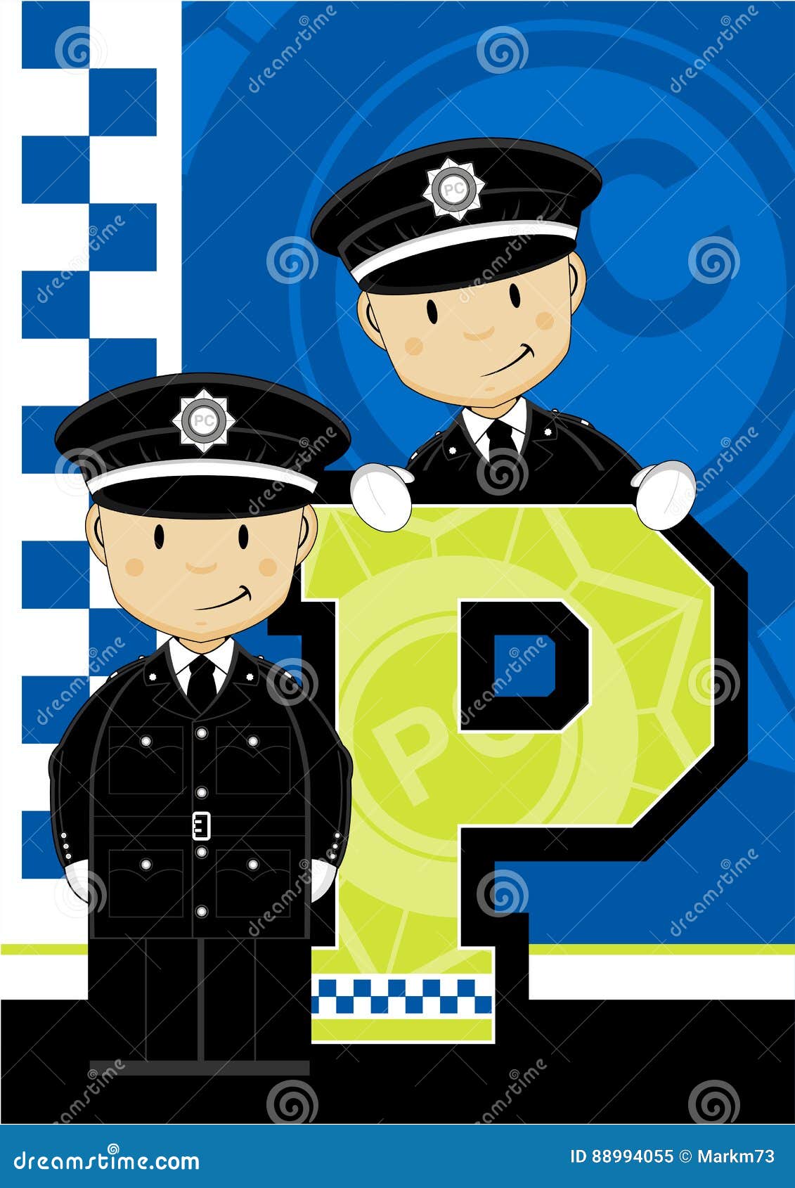 P is for Policeman stock vector. Illustration of study - 88994055