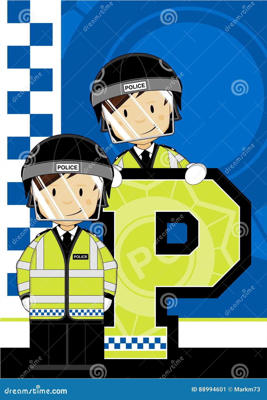 P is for Policeman stock vector. Illustration of policeman - 88994601
