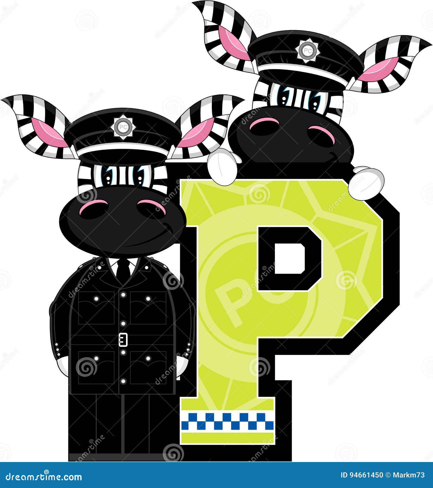 P is for Policeman - Zebra stock vector. Illustration of heroes - 94661450