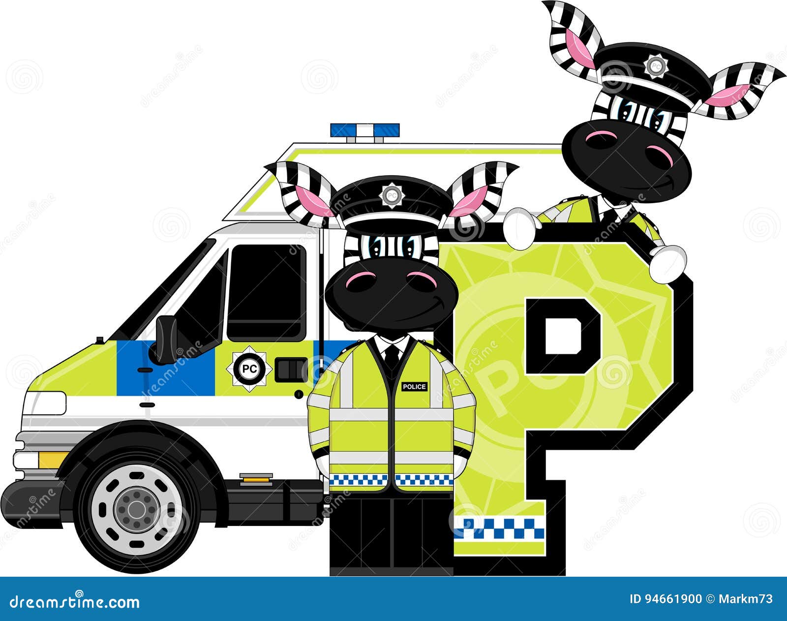 P is for Policeman - Zebra stock vector. Illustration of copper - 94661900
