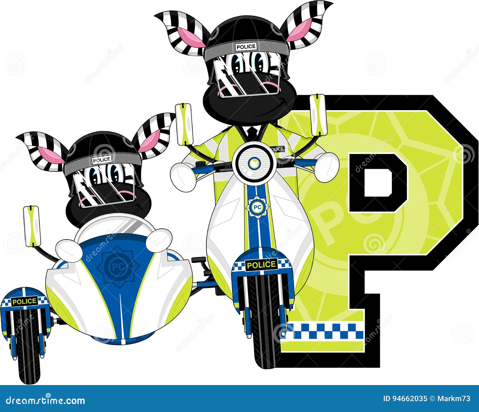 P is for Policeman - Zebra stock vector. Illustration of alphabet ...