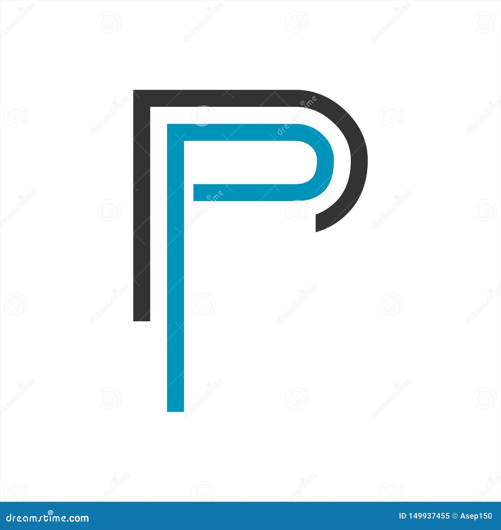 P, Pp, Pr Initials Line Art Geometric Company Logo Stock Vector ...