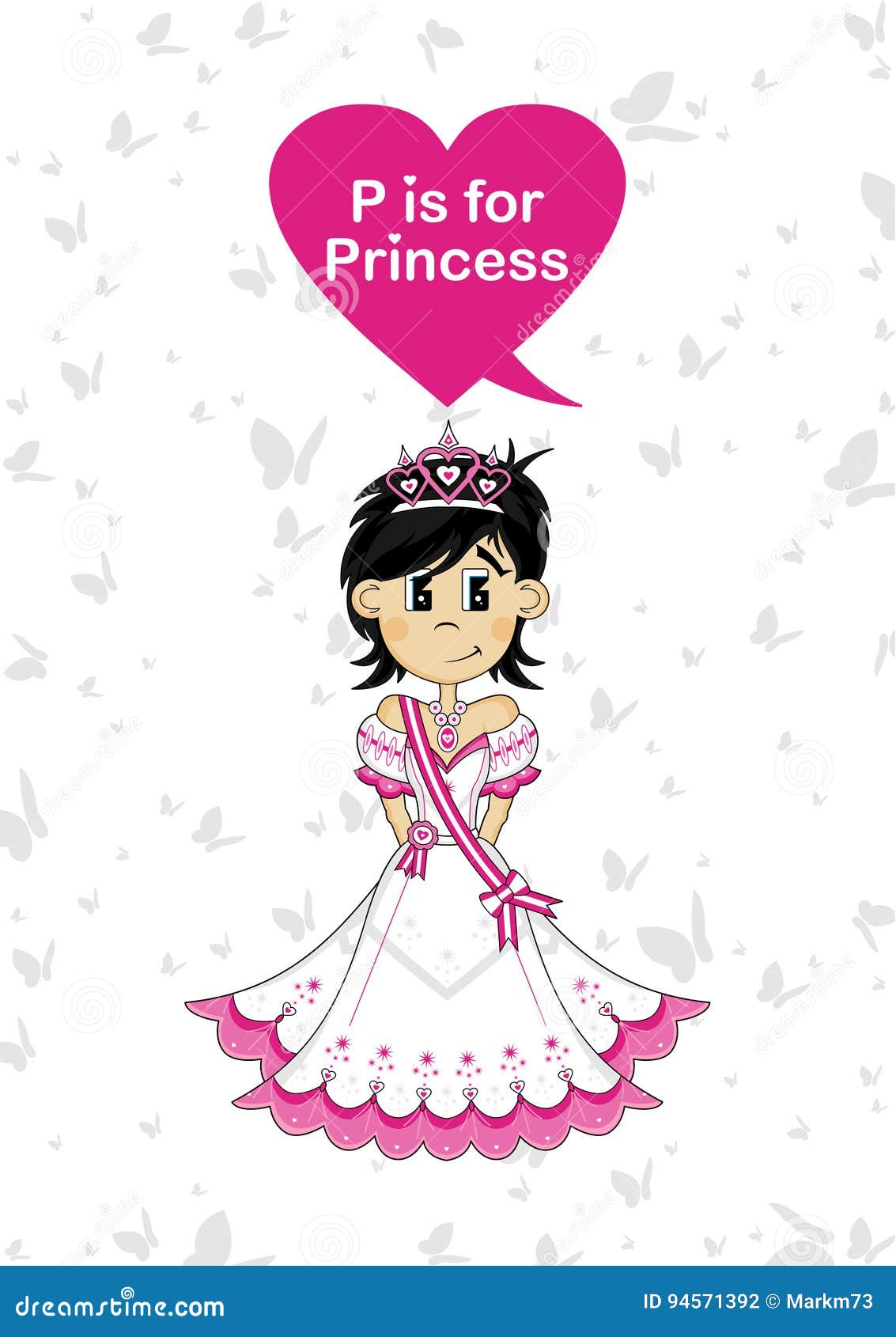 P is for Princess stock vector. Illustration of educational - 94571392