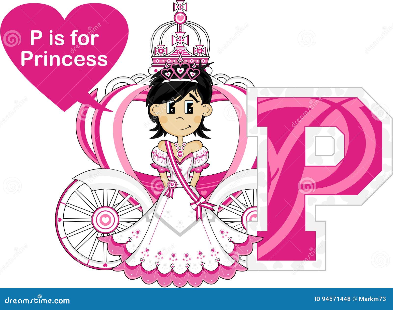 P is for Princess stock vector. Illustration of royal - 94571448