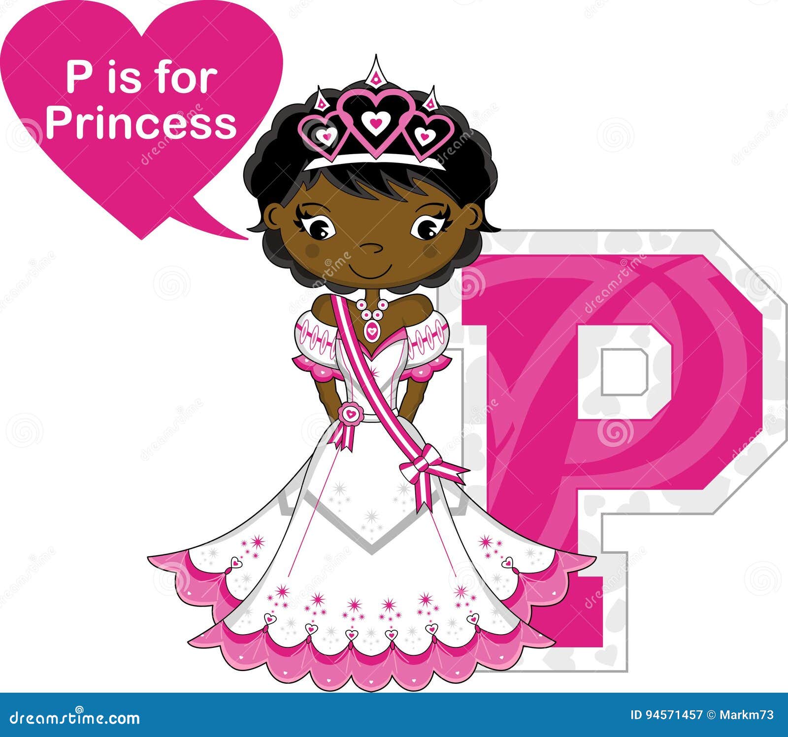 P is for Princess stock vector. Illustration of education - 94571457
