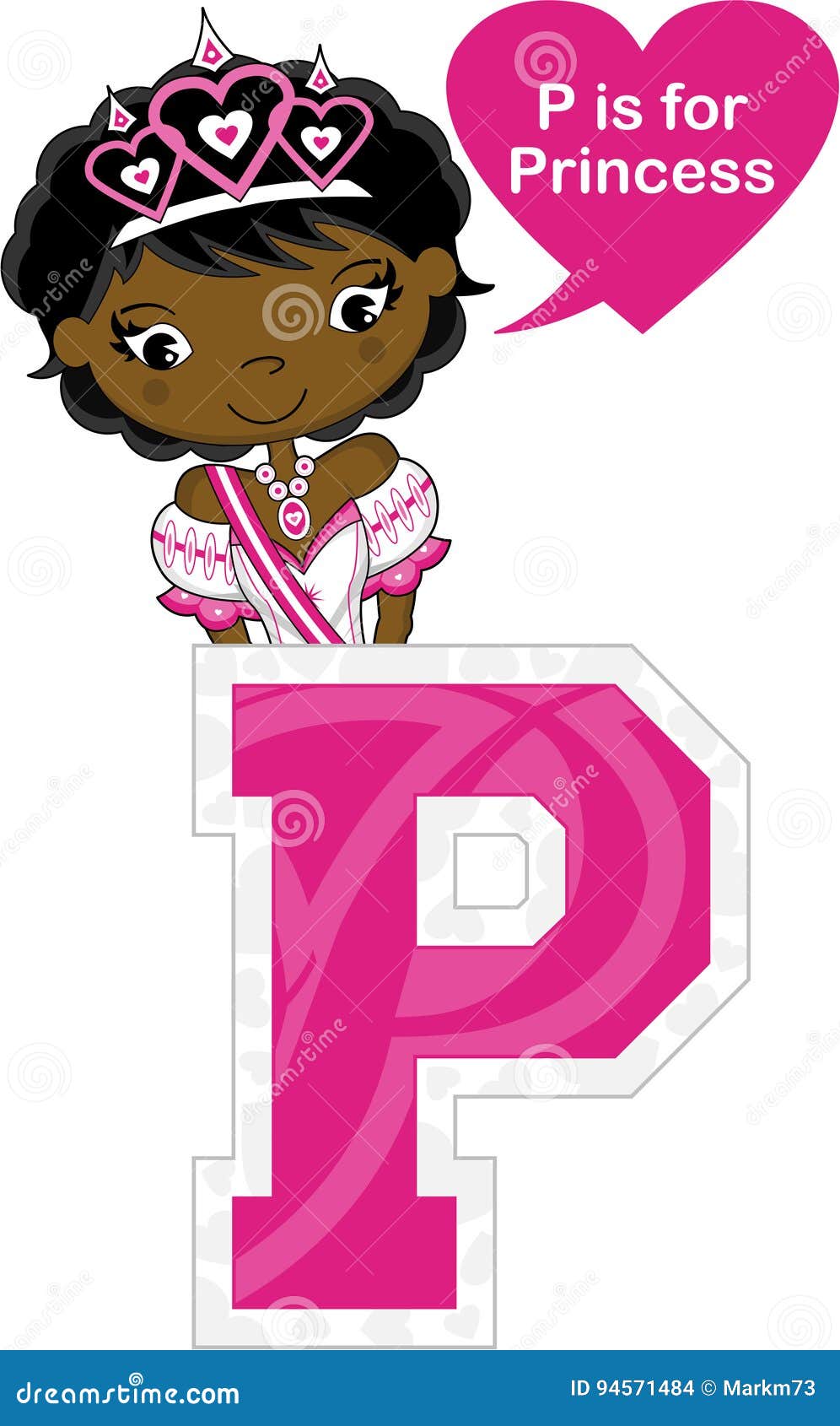 P is for Princess stock vector. Illustration of princess - 94571484