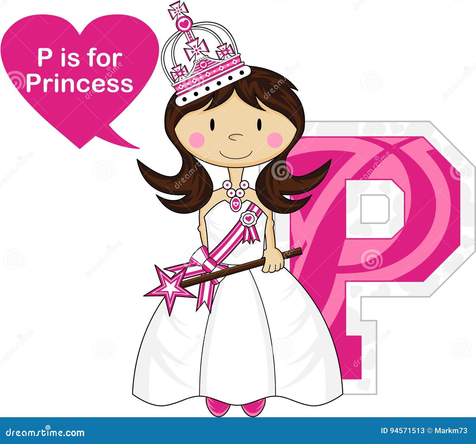 P is for Princess stock vector. Illustration of princesses - 94571513