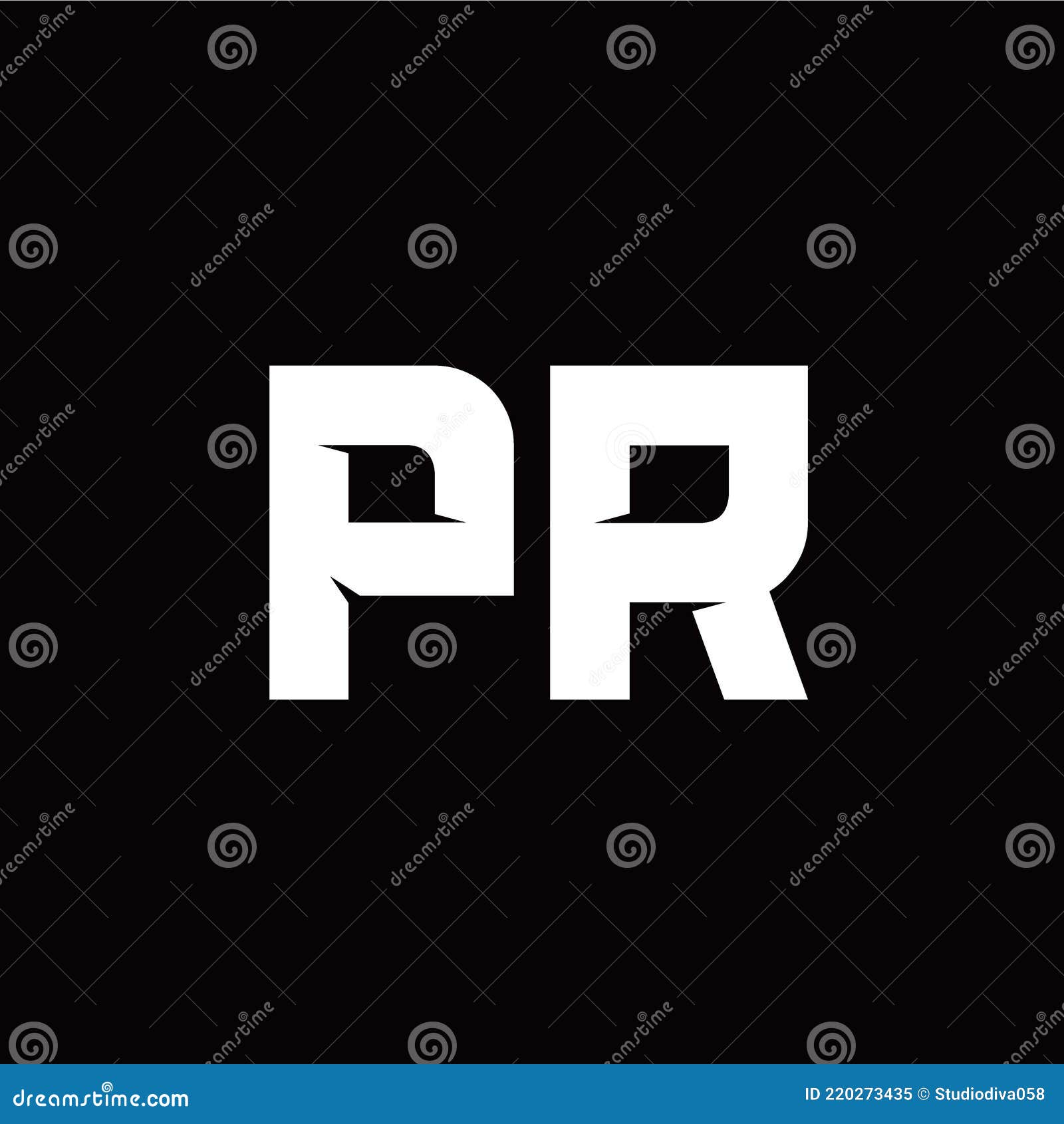 P R Letter Monogram Style Initial Logo Template Stock Illustration ...
