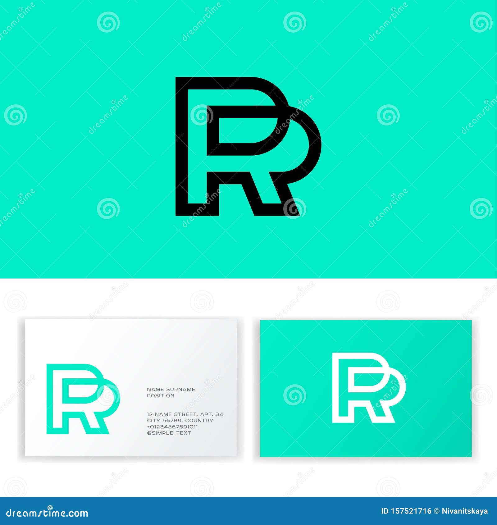P and R Monogram. P, R Logo. Linear Monogram on a Different Background ...