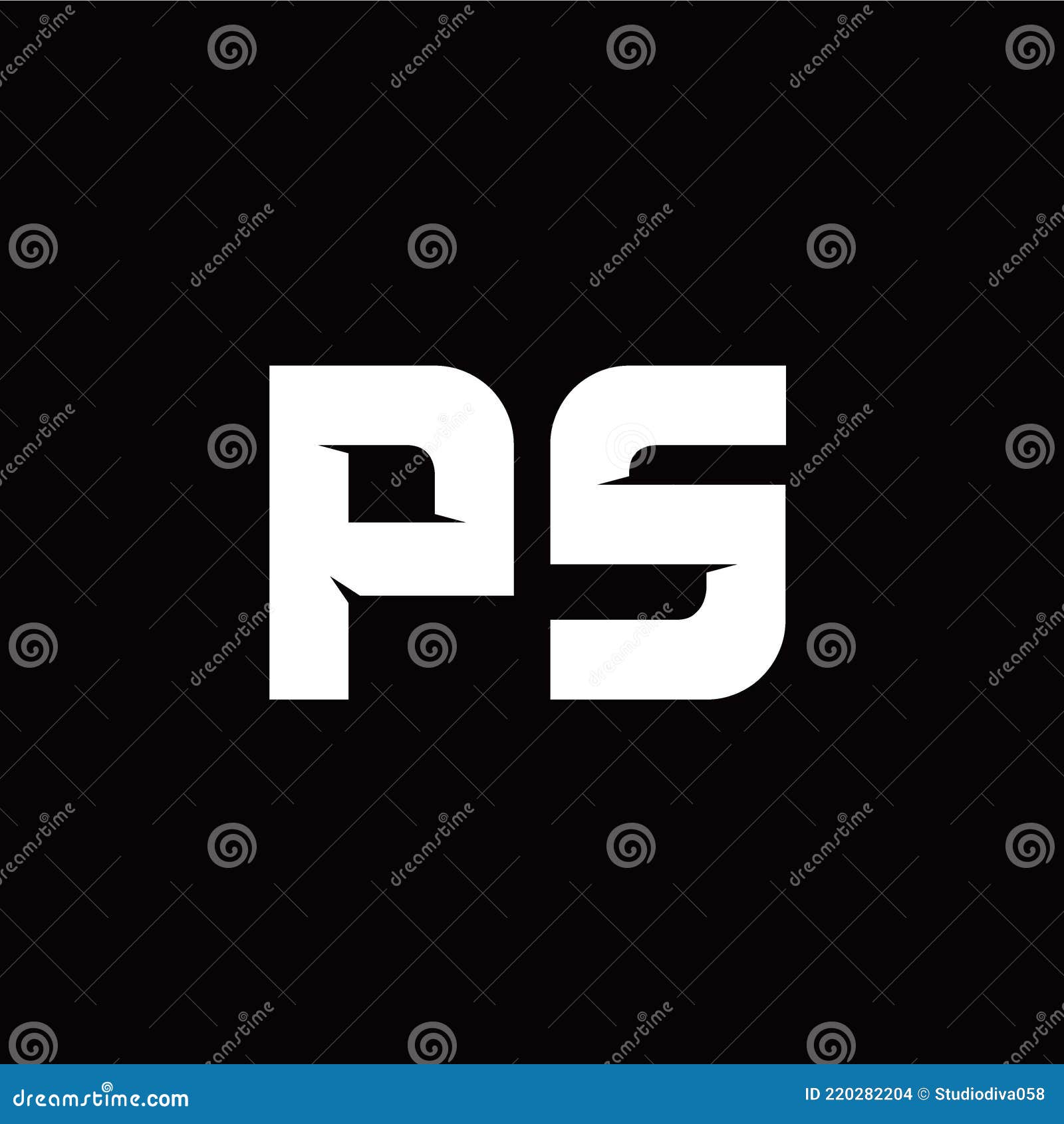 P S Letter Monogram Style Initial Logo Template Stock Illustration ...