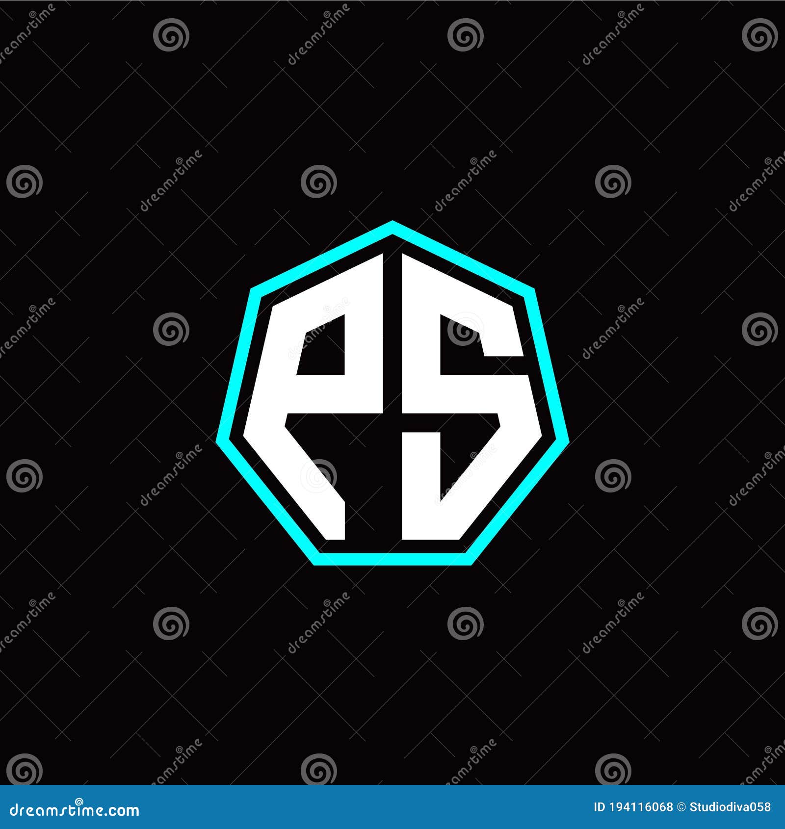 P S Initials Modern Polygon Logo Template Stock Vector - Illustration ...