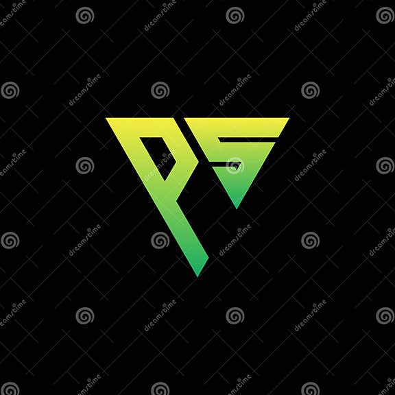 P S Initial Triangle Logo Monogram with Triangle Shape Stock Vector ...