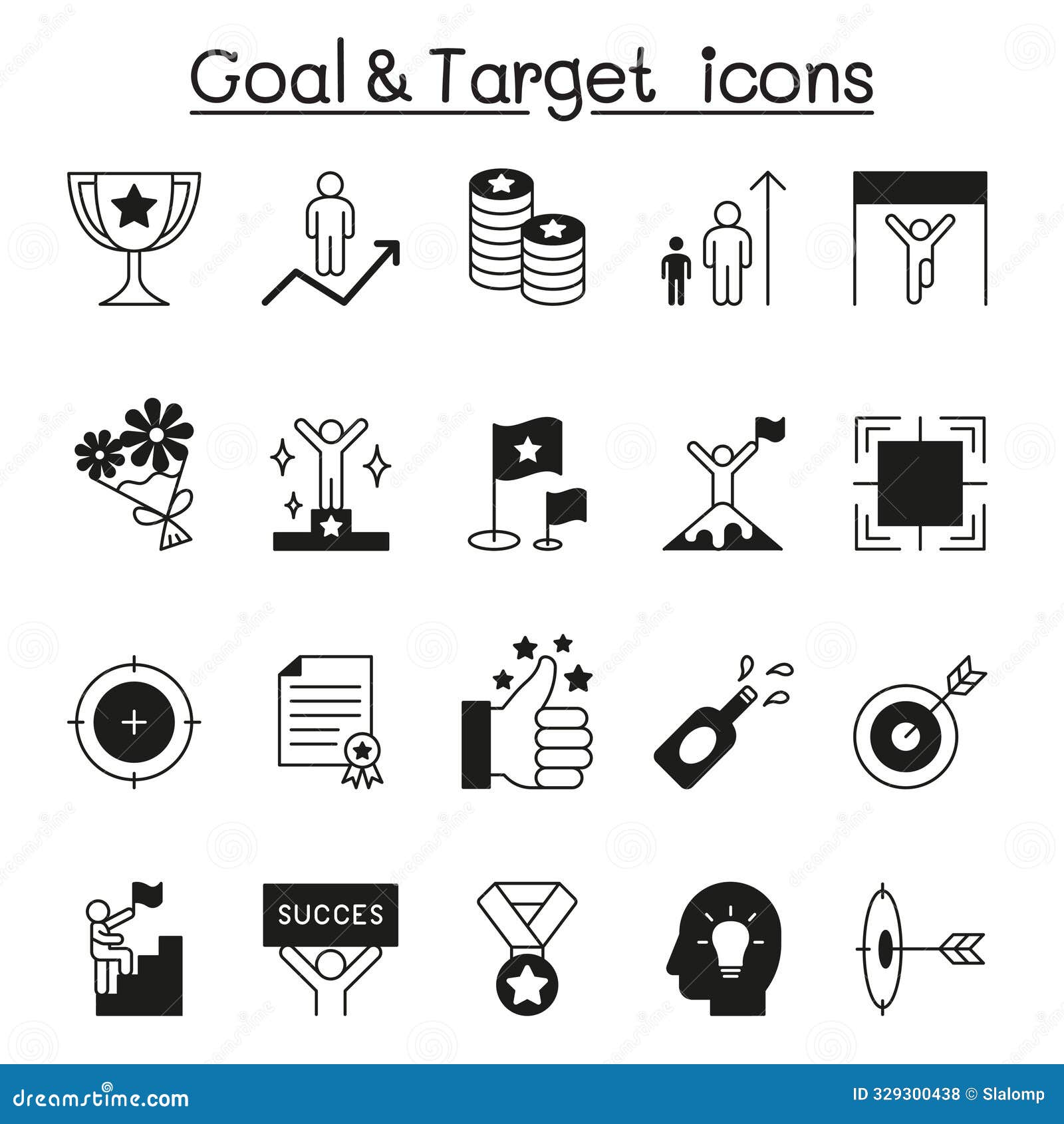 Goal and Target Icon Set Vector Illustration Graphic Design Stock ...