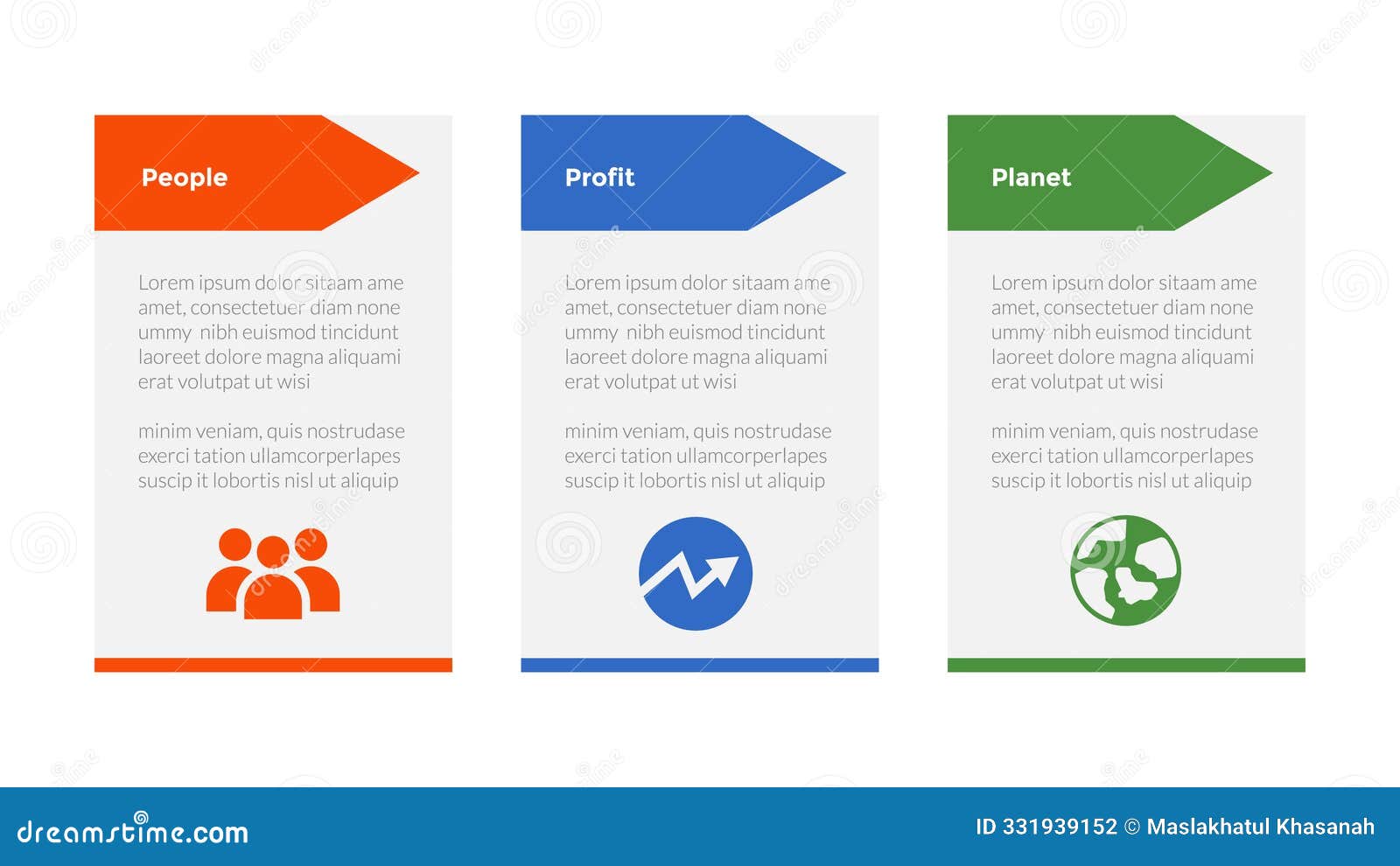 3p Sustainability Infographics Template Diagram With Table And Arrow ...