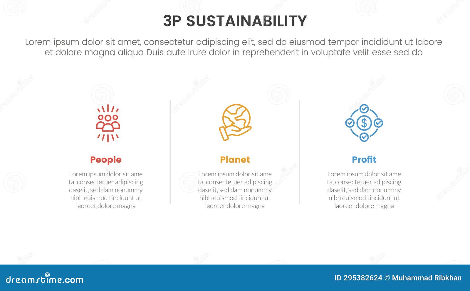 3p Sustainability Triple Bottom Line Infographic 3 Point Stage Template ...