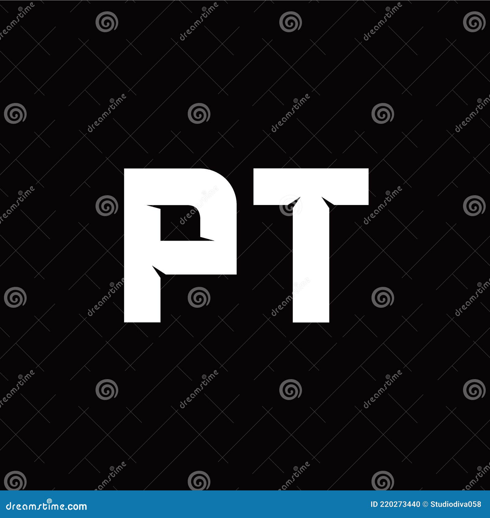 P T Letter Monogram Style Initial Logo Template Stock Illustration ...