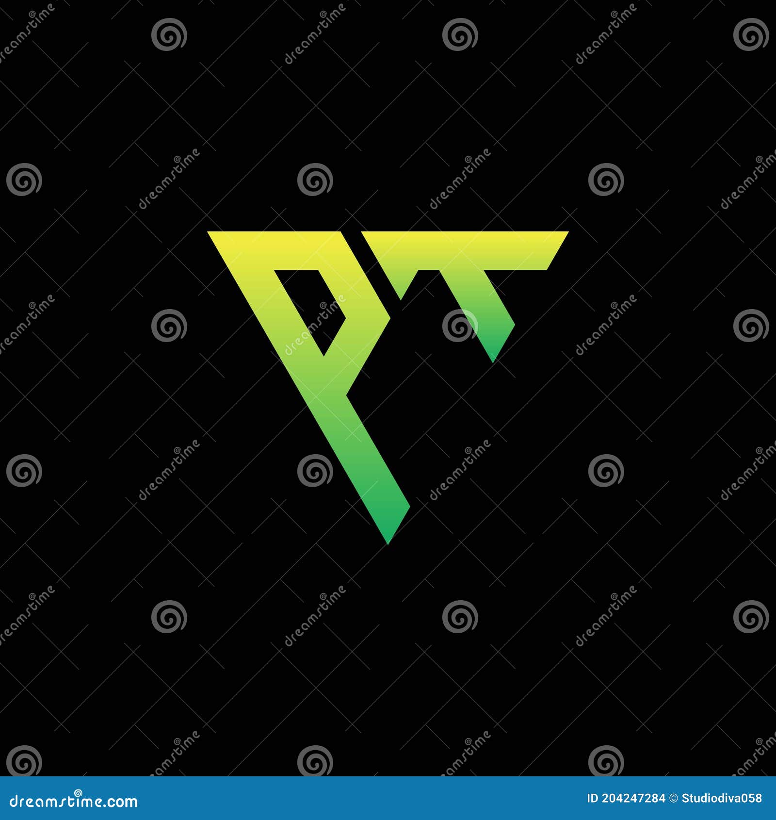 P T Initial Triangle Logo Monogram with Triangle Shape Stock Vector ...