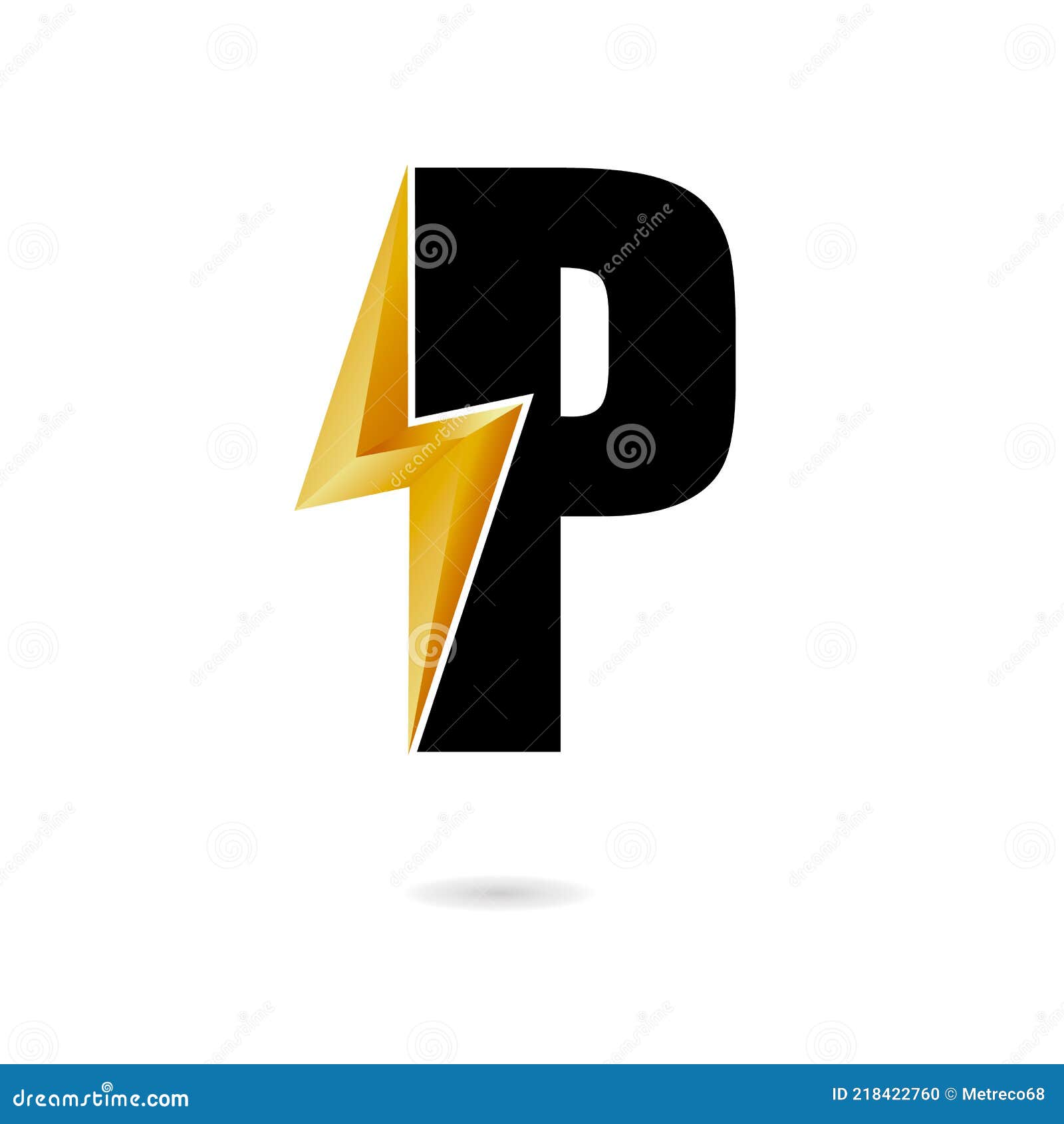 P Thunder Bolt Logo Design Concept Stock Vector - Illustration of ...