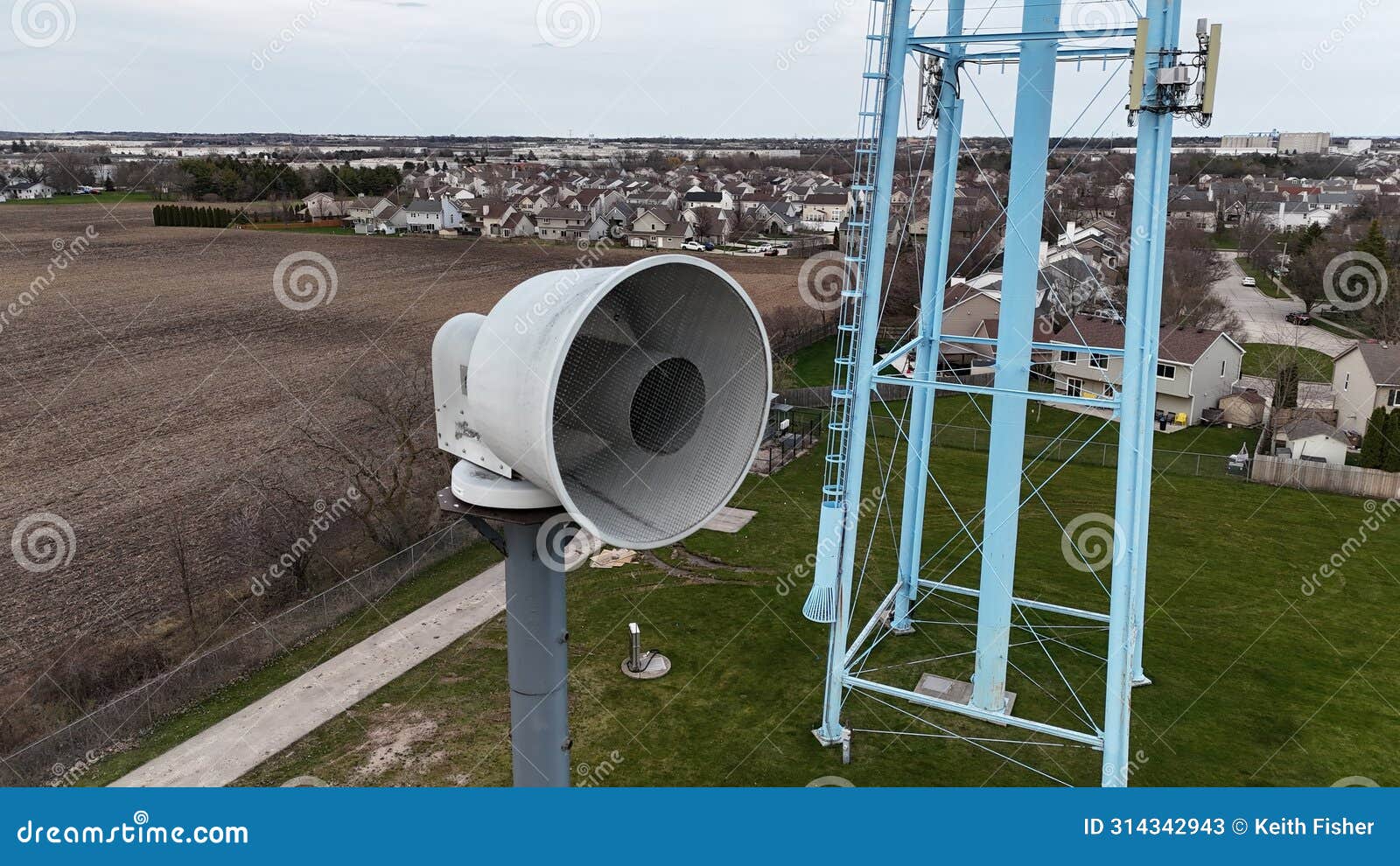 ACA P-15 Tornado Siren Cell Tower Background Stock Image - Image of ...