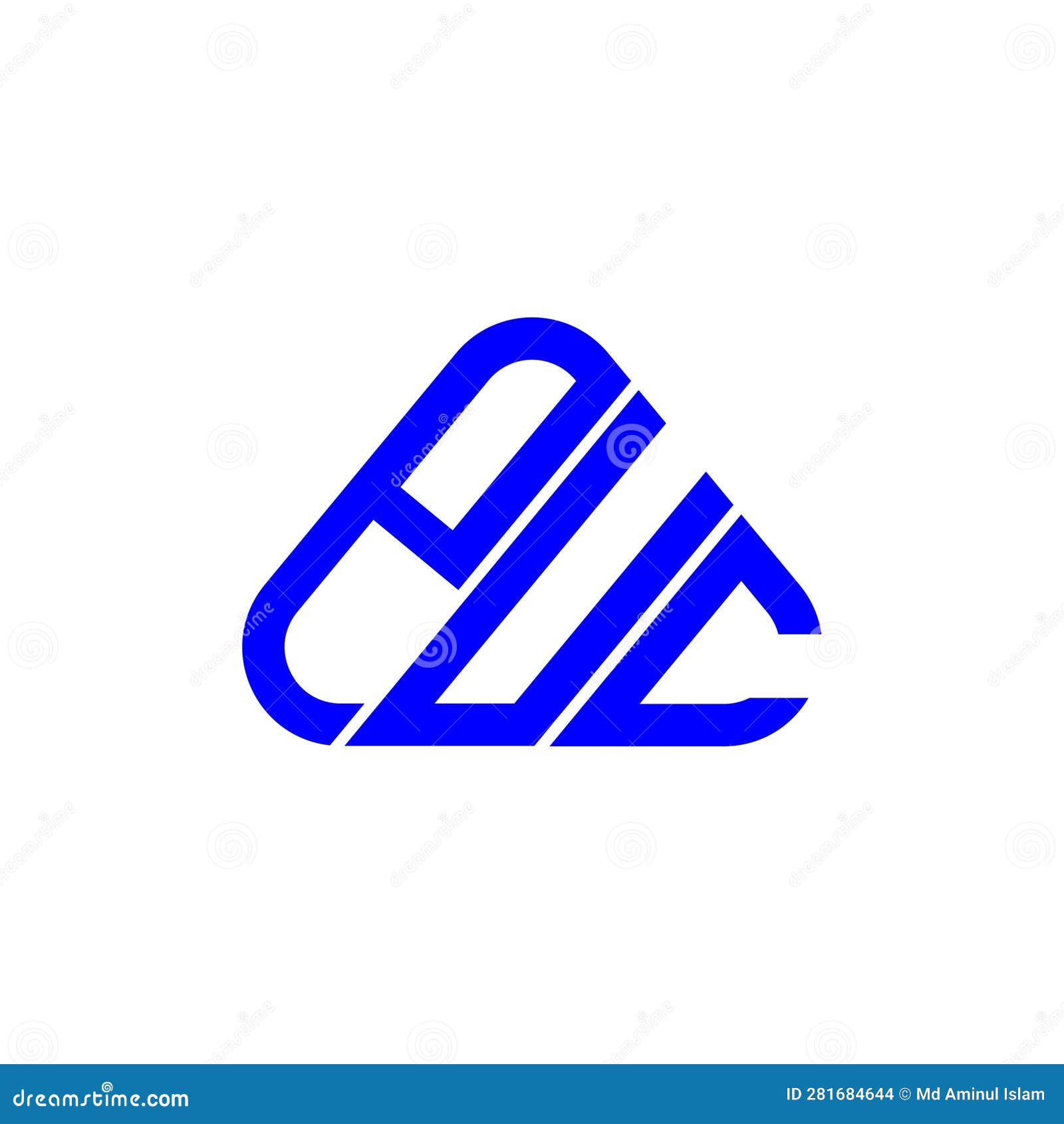 P U C Letter Logo Creative Design with Vector Graphic, P U C Stock ...