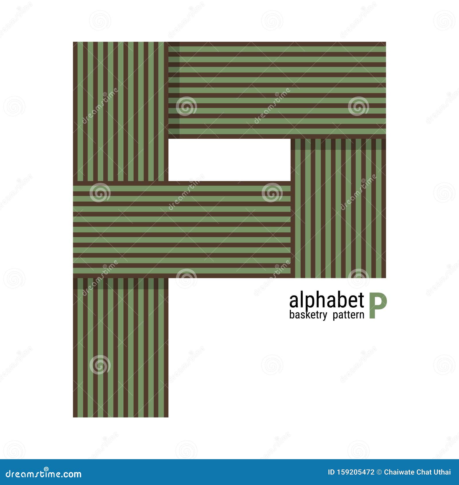 P - Unique Alphabet with Basketry Pattern Stock Vector - Illustration ...