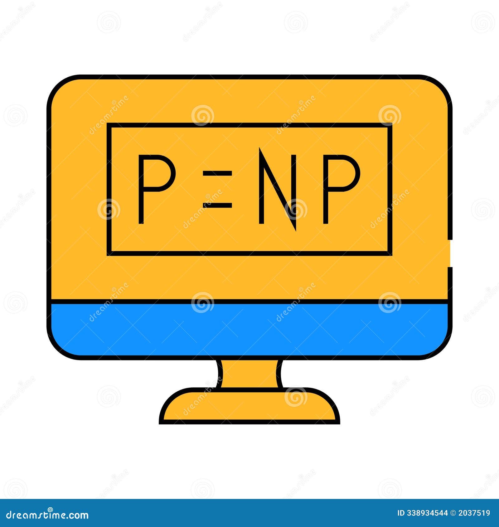P Vs NP Unsolved Problem In Computer Science Icon Color Illustration | CartoonDealer.com #338934544