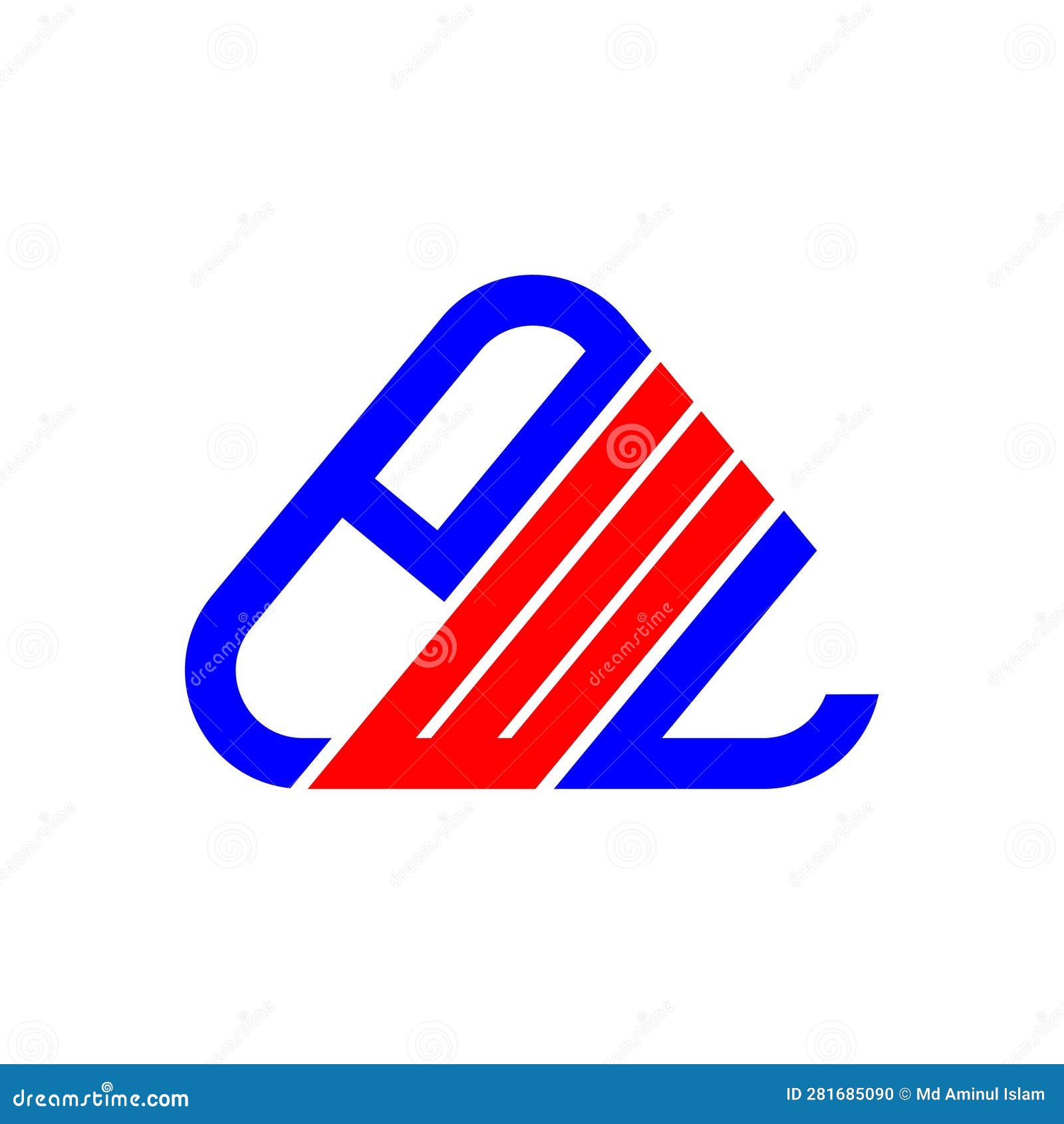 P W L Letter Logo Creative Design with Vector Graphic, P W L Stock ...