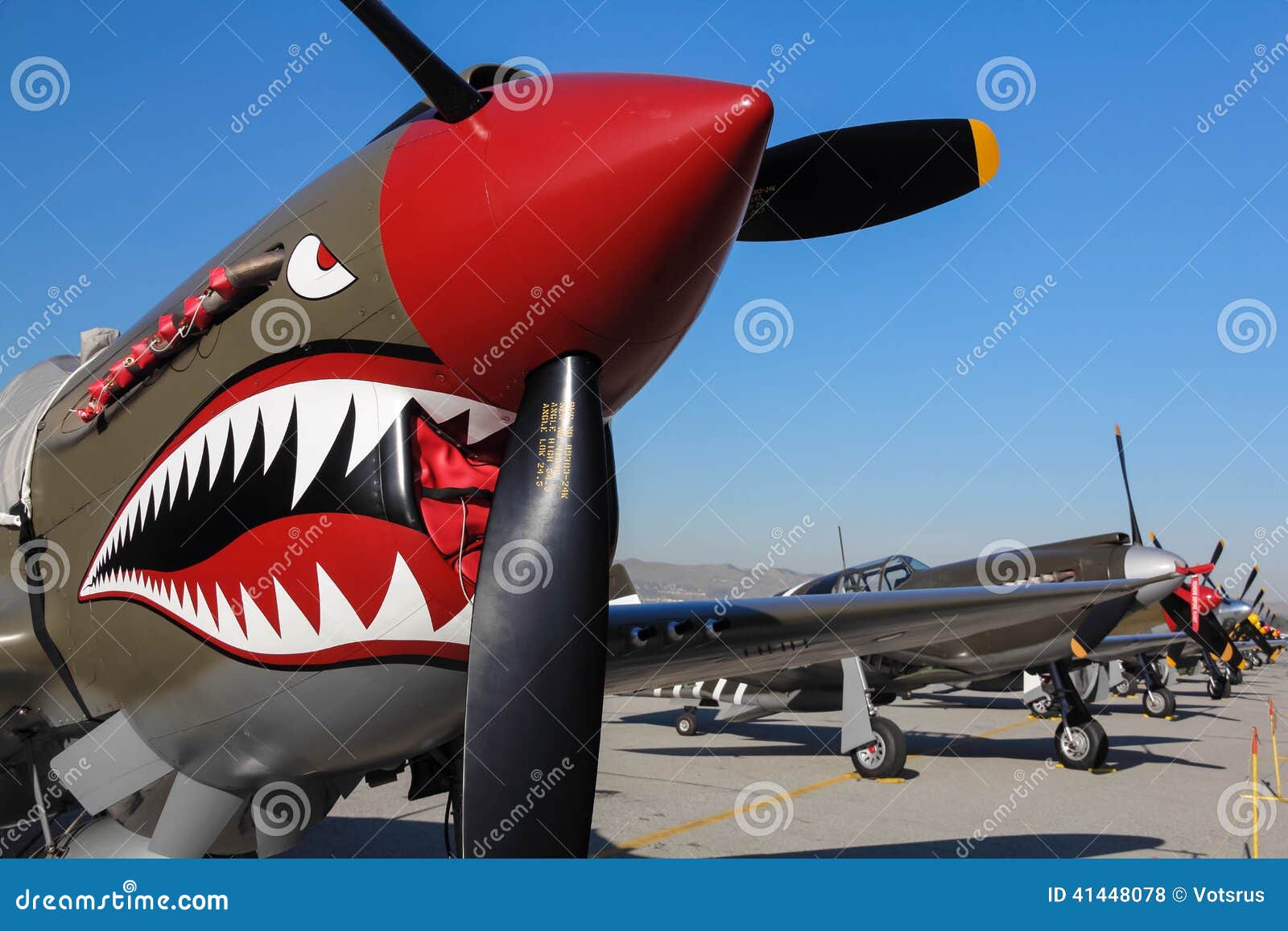 P-40 Warhawk on Flight Line Stock Photo - Image of airborne, dogfight ...