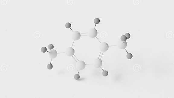 P-xylene Molecule 3d, Molecular Structure, Ball and Stick Model ...