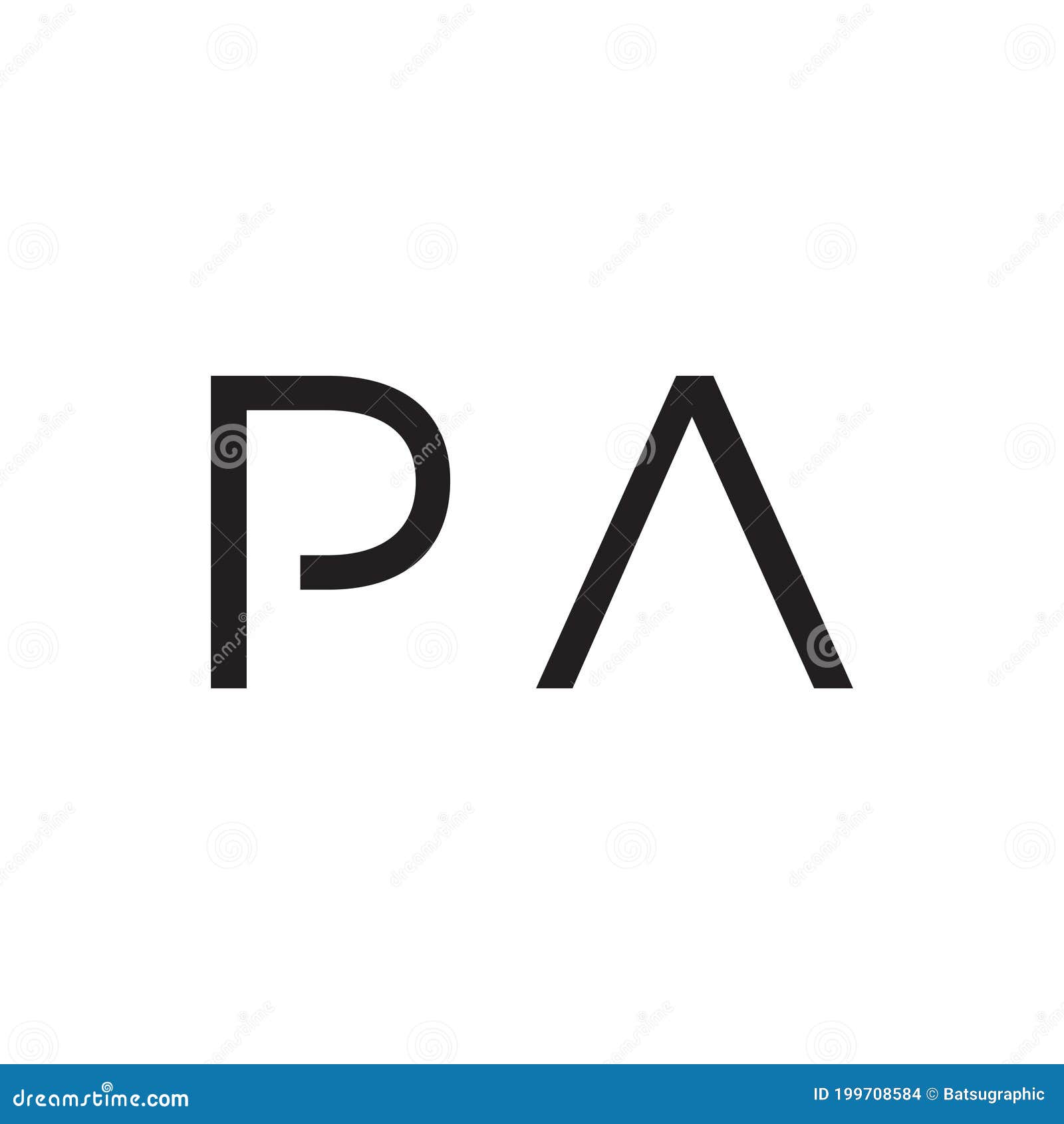 Pa Initial Letter Vector Logo Icon Stock Vector - Illustration of flat ...