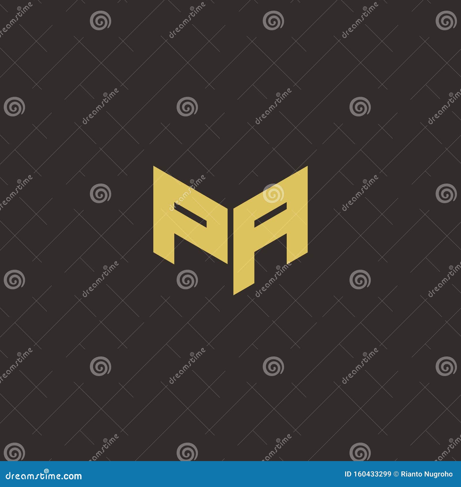 PA Logo Letter Initial Logo Designs Template with Gold and Black ...